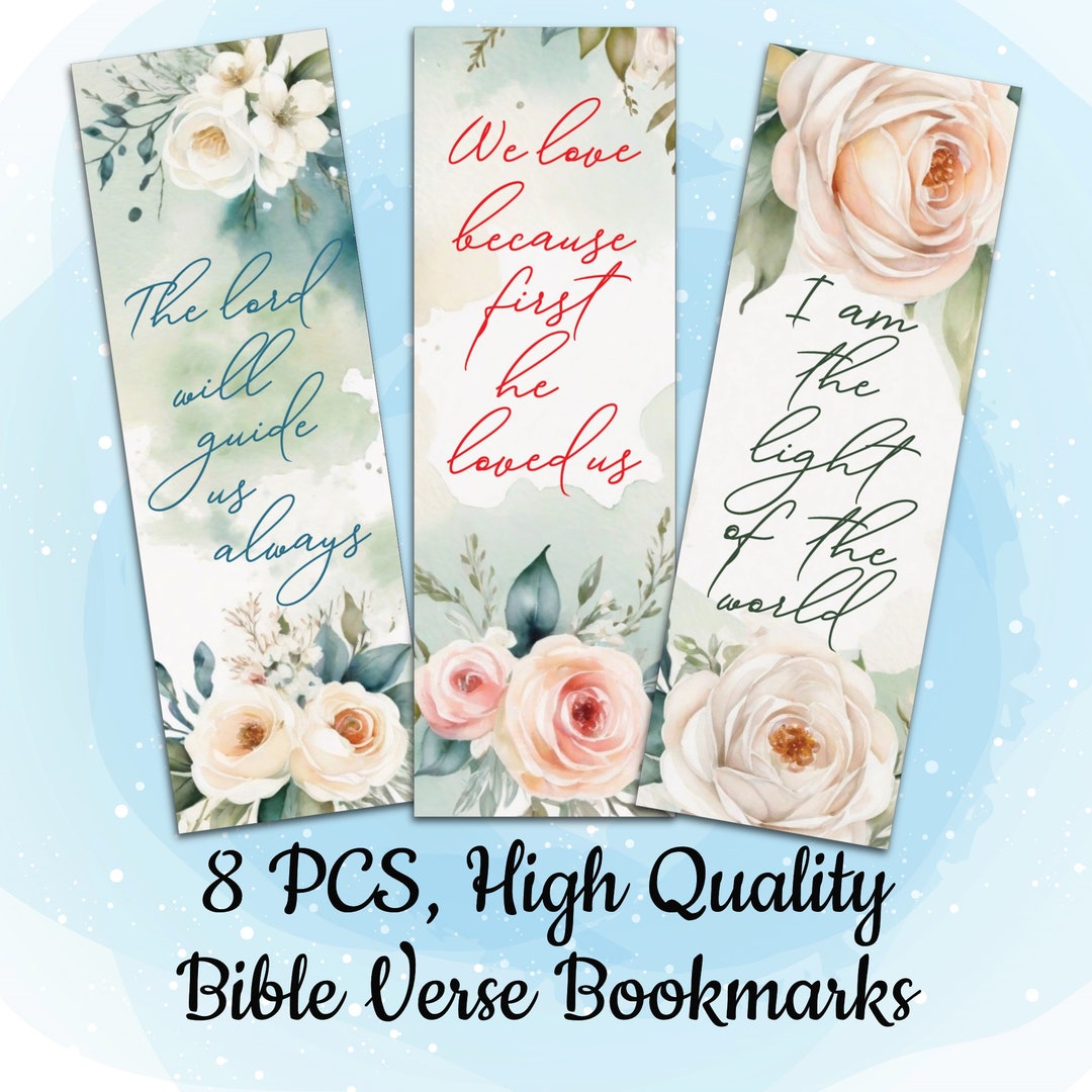Printable Bible Verse Bookmark Templates Faith Digital Bookmark Bundle ...