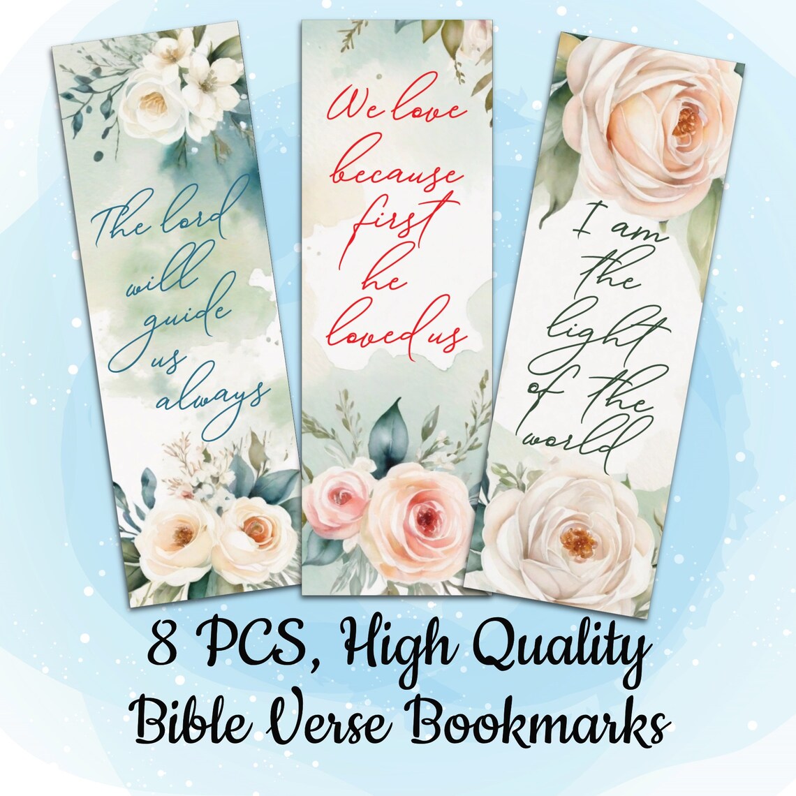 Printable Bible Verse Bookmark Templates Faith Digital Bookmark Bundle ...