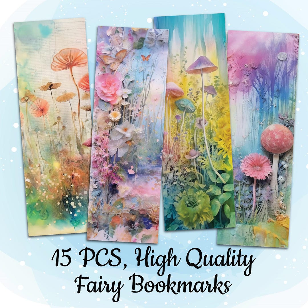 Printable Fairy Bookmark Templates Digital Bookmark Bundle Bookmark ...