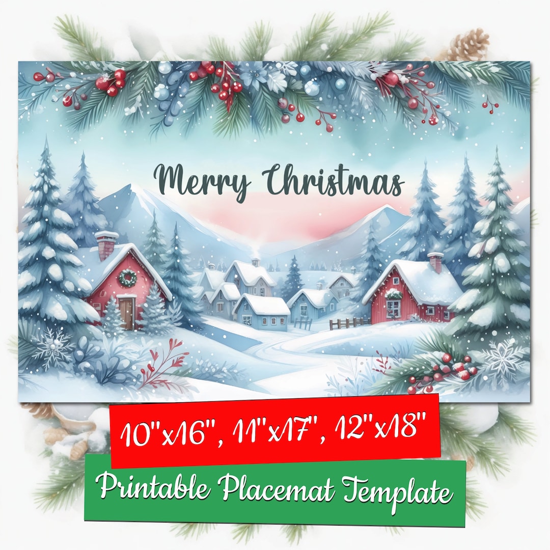 Christmas Placemat Template Digital Table Mat Template for Fabric ...