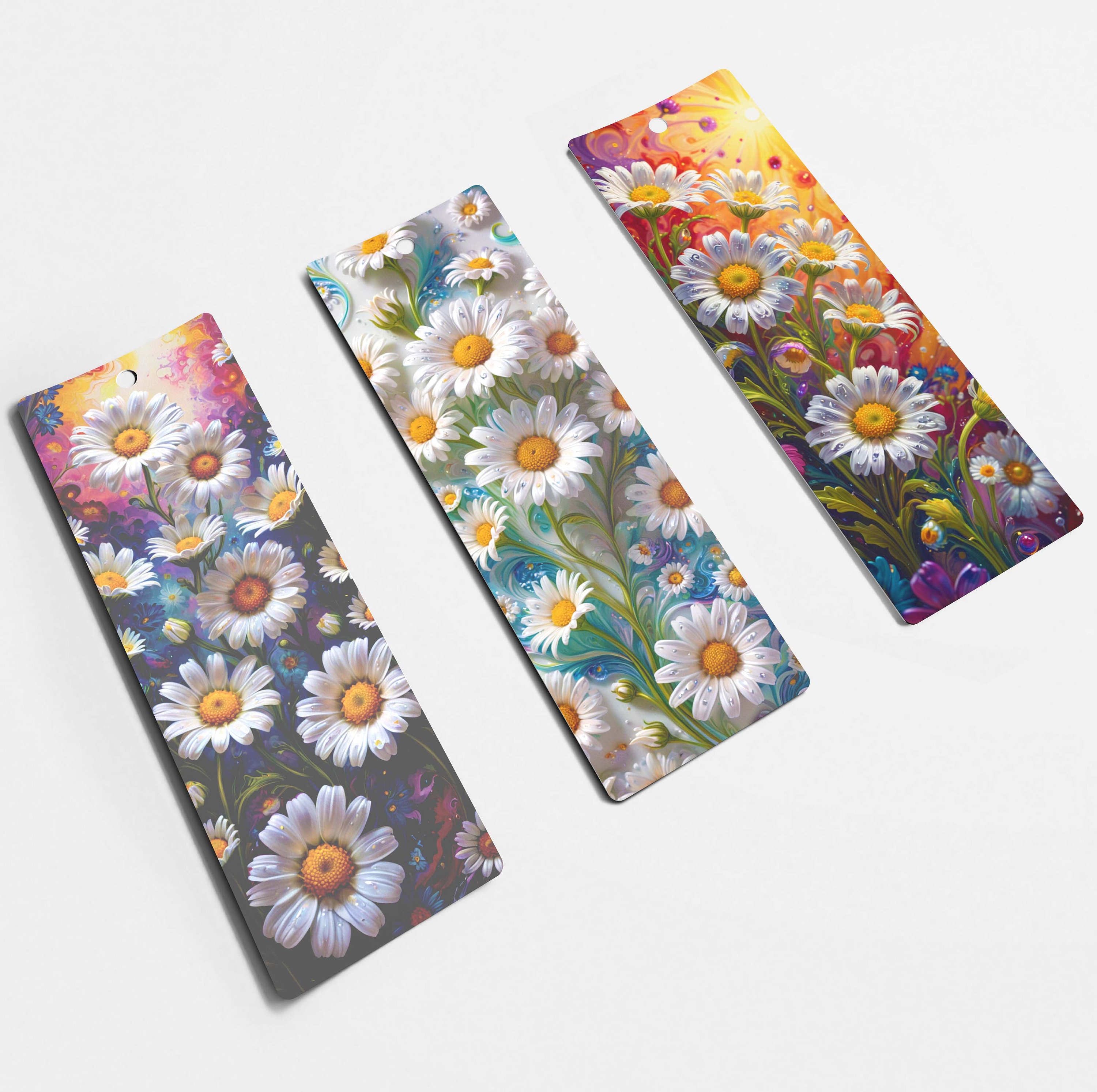 Digital 3D Daisy Bookmark Templates 3D Floral Bookmark Bundle 3D ...