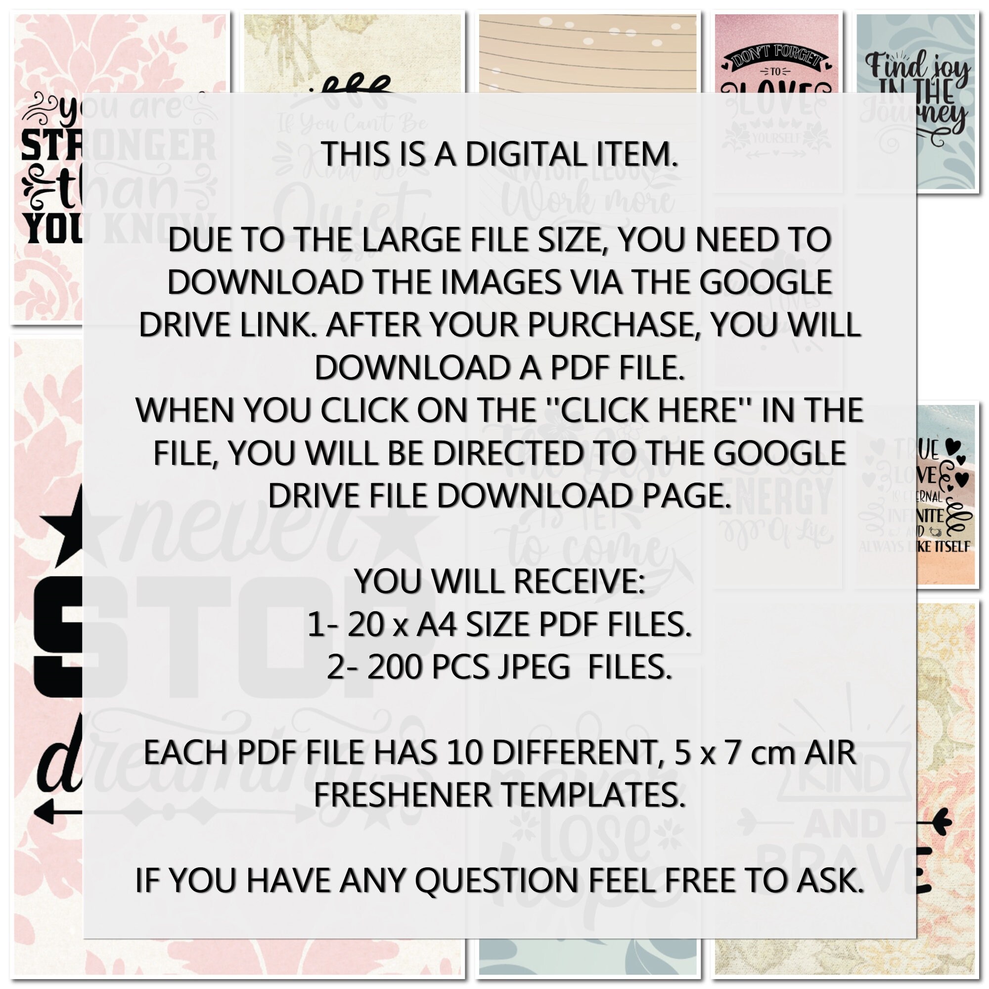 200 Pcs Motivation Car Air Freshener Bundle Motivation Air Freshener ...