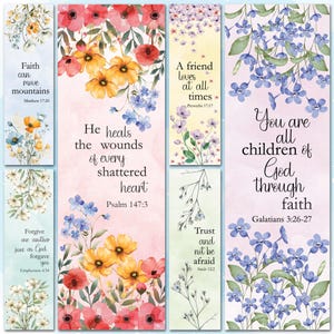 Printable Bible Verse Bookmark Templates Faith Digital Bookmark Bundle ...