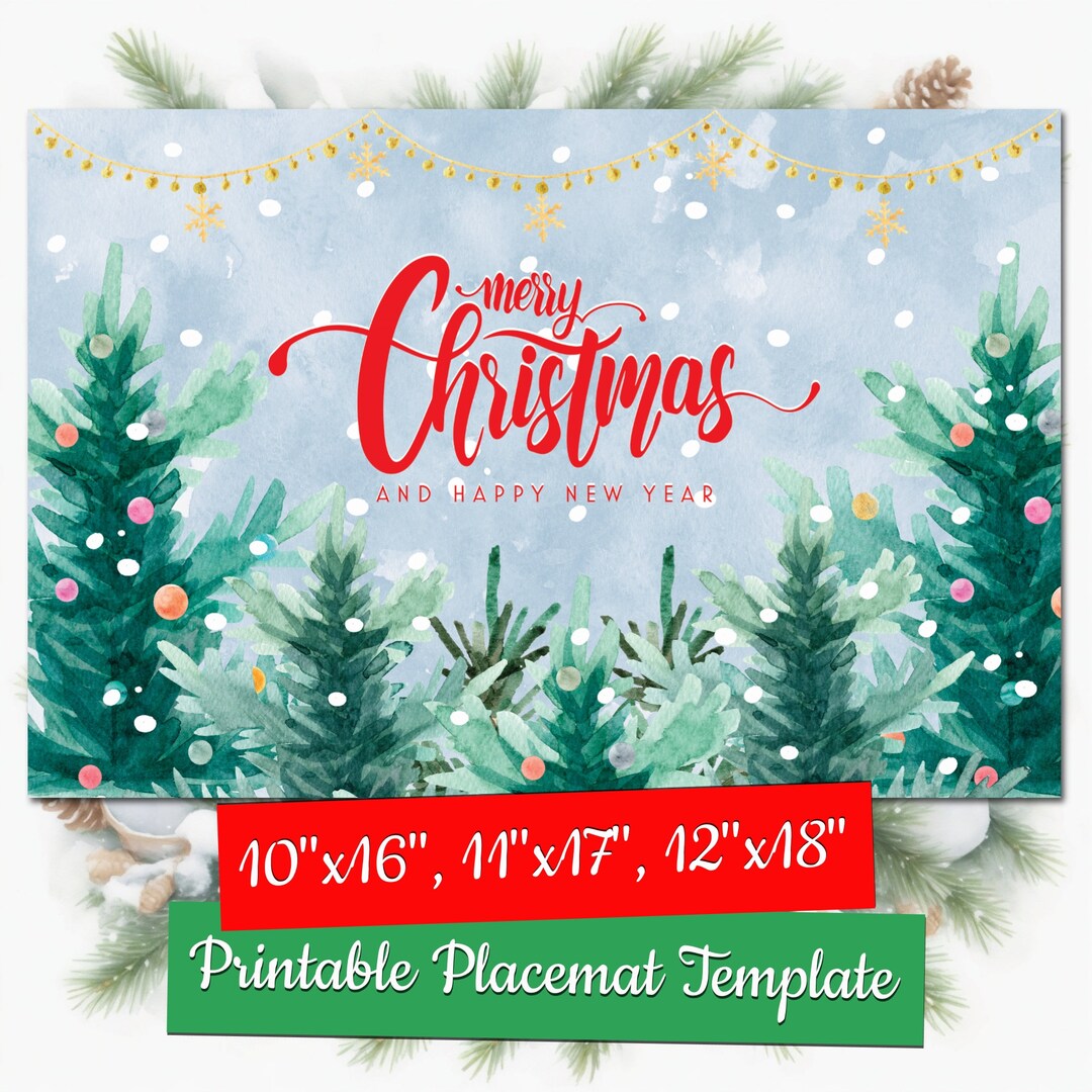 Christmas Placemat Template Digital Table Mat Template for Fabric ...