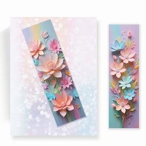 3D Floral Bookmark Bundle Digital 3D Flowers Bookmark Bundle 3D ...