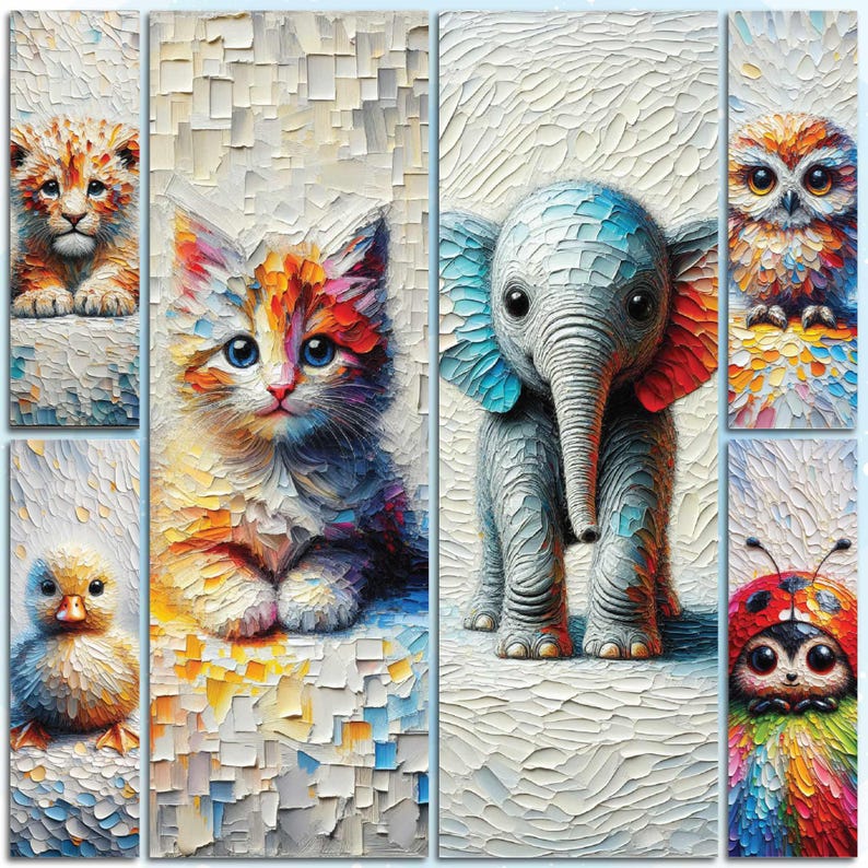 Printable Cute Animal Bookmark Set for Children Digital Chibi Animals ...