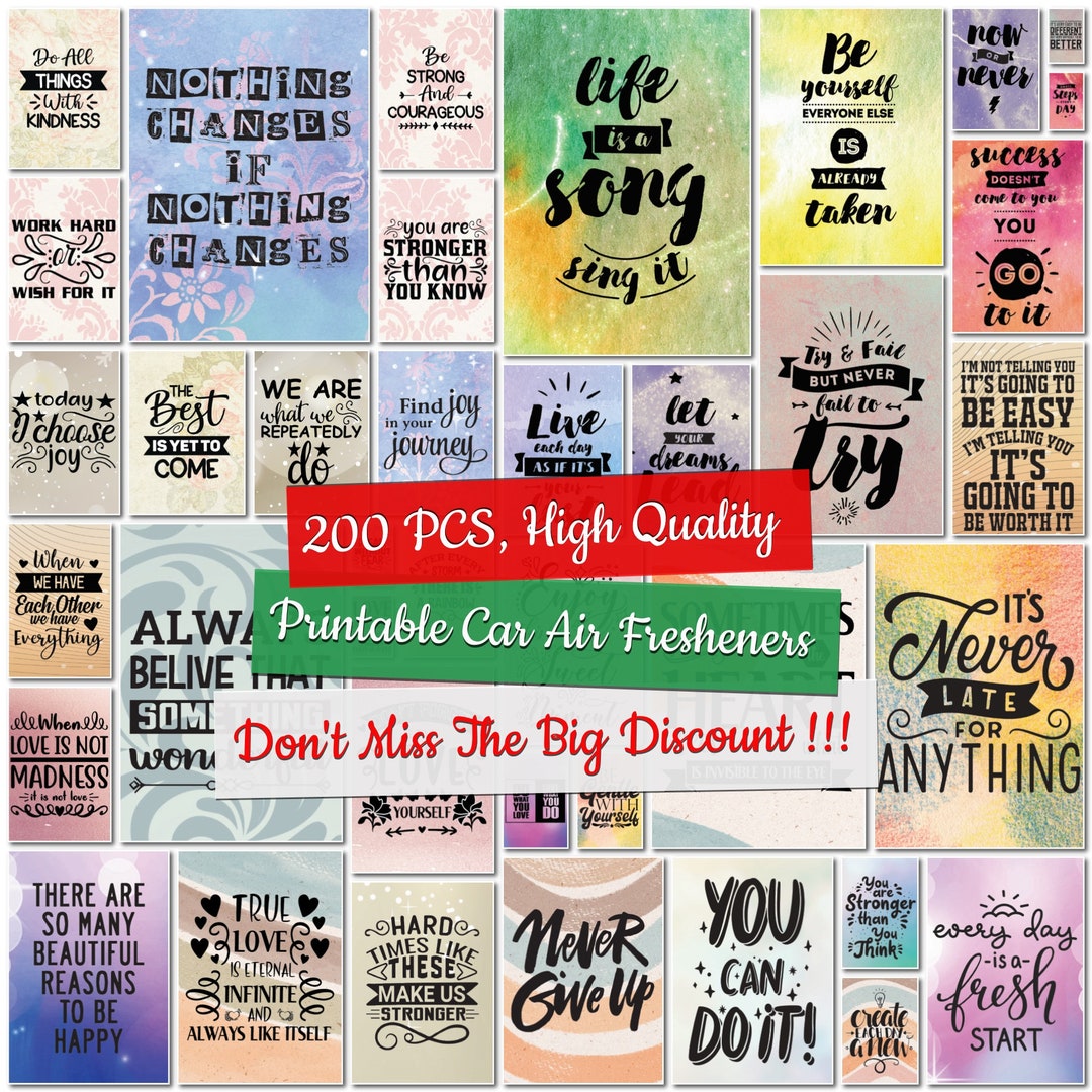 200 Pcs Motivation Car Air Freshener Bundle Motivation Air Freshener ...