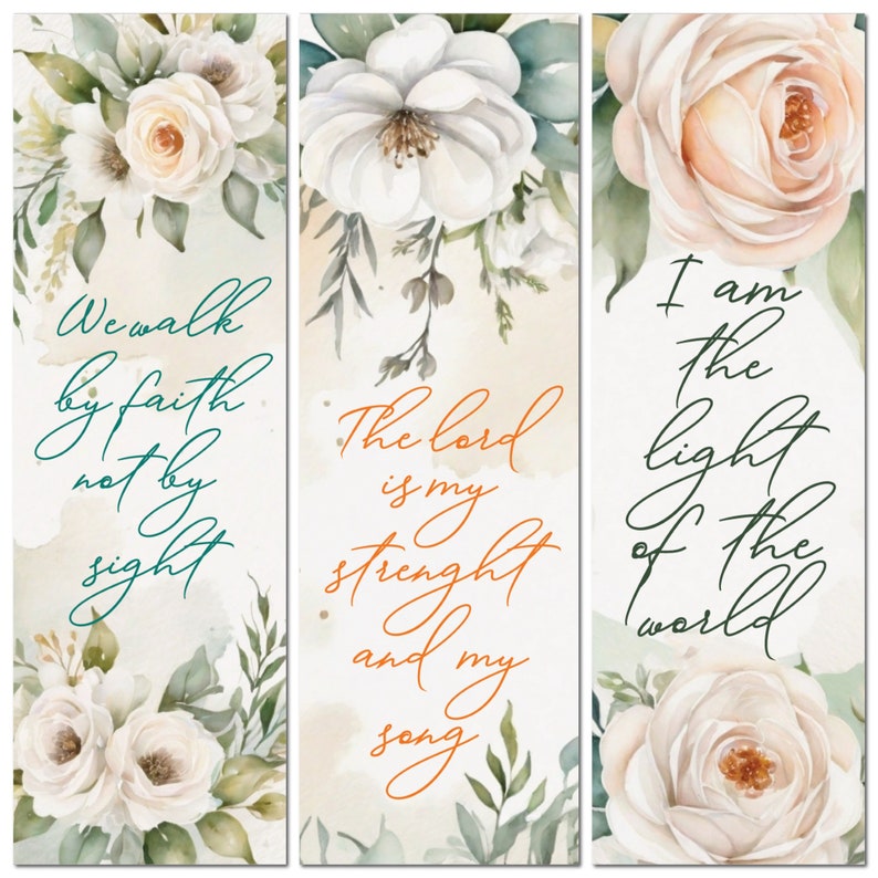 Printable Bible Verse Bookmark Templates Faith Digital Bookmark Bundle ...