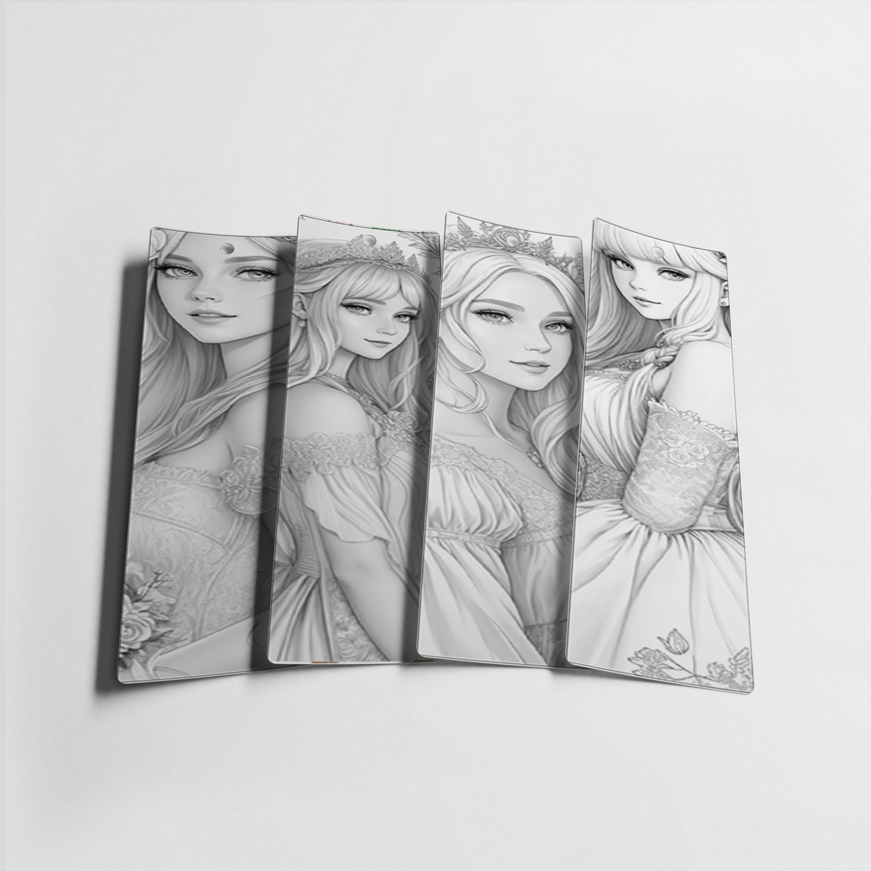 Printable Princess Bookmark Set Princess Paintable Bookmark - Etsy