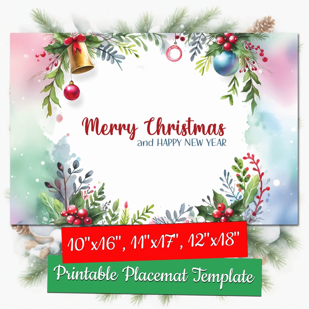 Christmas Placemat Template Digital Table Mat Template for Fabric ...