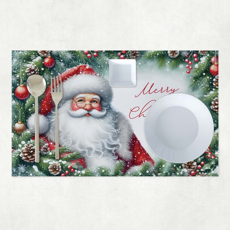 Christmas Placemat Template Digital Santa Claus Table Mat Template ...
