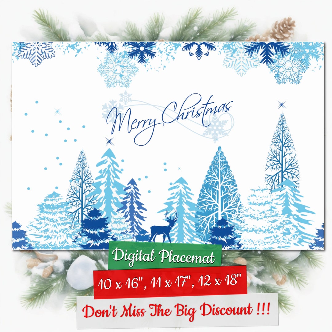 Christmas Placemat Template Digital Table Mat Template for Fabric ...