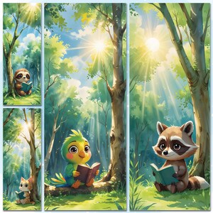 Cute Animal Bookmark Set for Children Chibi Animal Digital Bookmark ...
