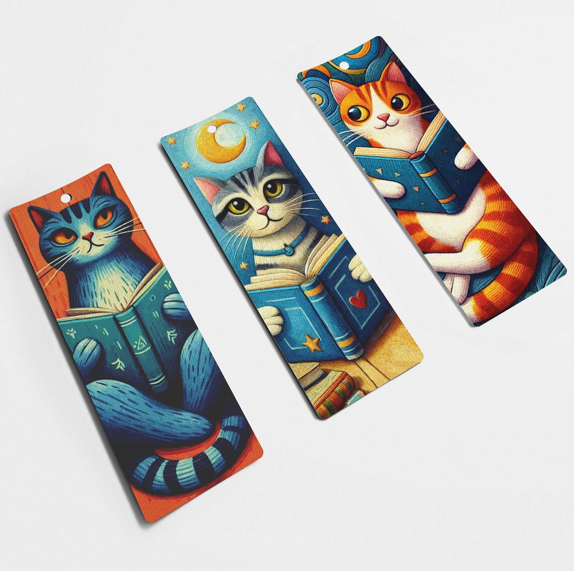Printable Cute Cats Bookmark Set for Children Chibi Animals Digital ...