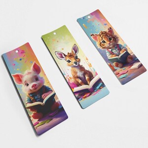 20 Pcs Printable Cute Animal Bookmark Set for Children Digital Chibi ...
