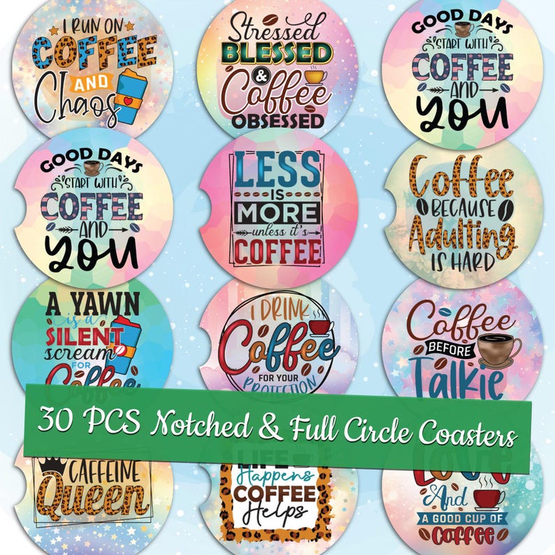 Printable Sarcasm Coaster Templates Sarcastic Coffee Sublimation ...