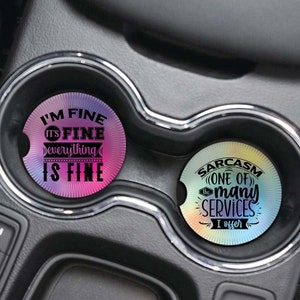 Printable Sarcasm Car Coaster Templates Sarcastic Sublimation Designs ...
