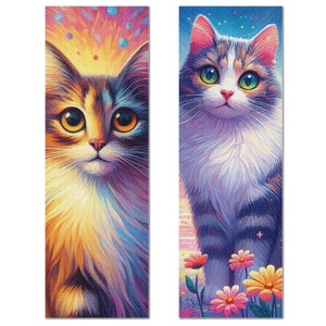 Printable Cute Cats Bookmark Set for Children Chibi Animals Digital ...