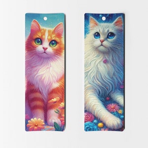 Printable Cute Cats Bookmark Set for Children Chibi Animals Digital ...