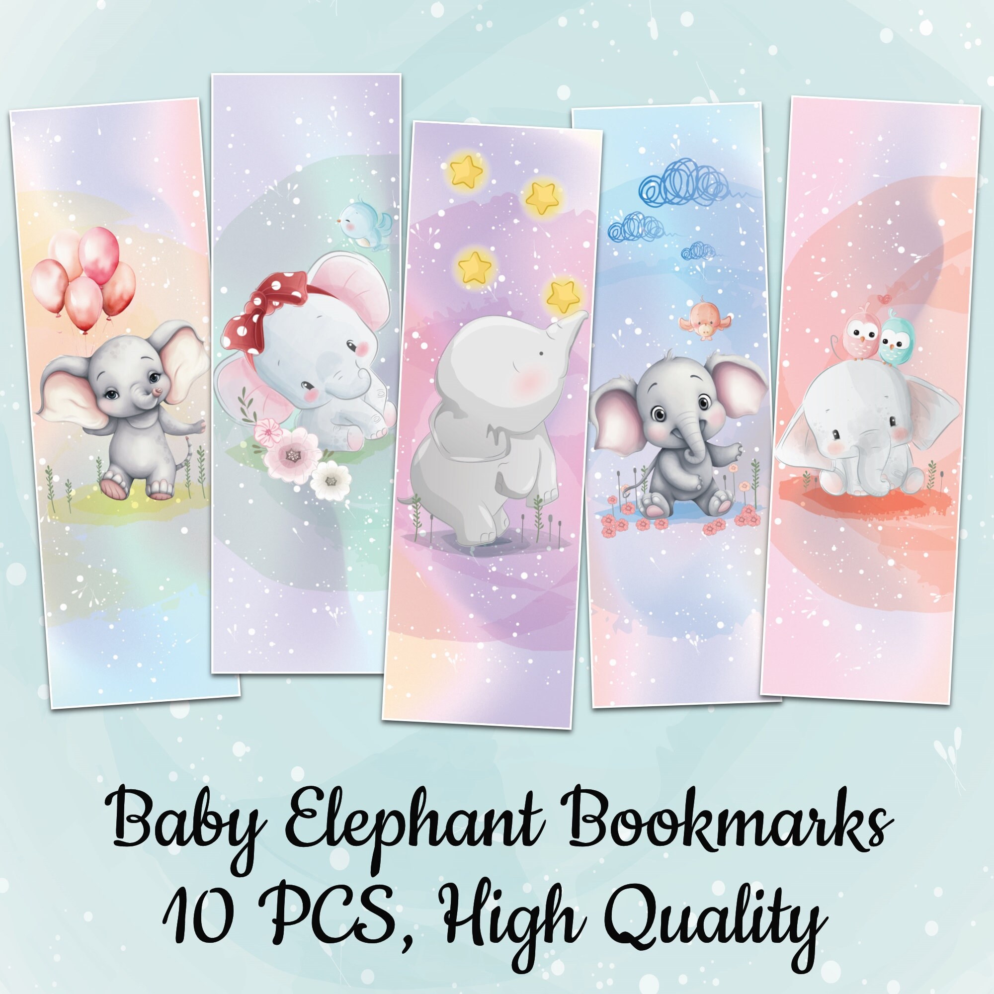 Printable Cute Animal Bookmark Templates for Children Digital Chibi ...