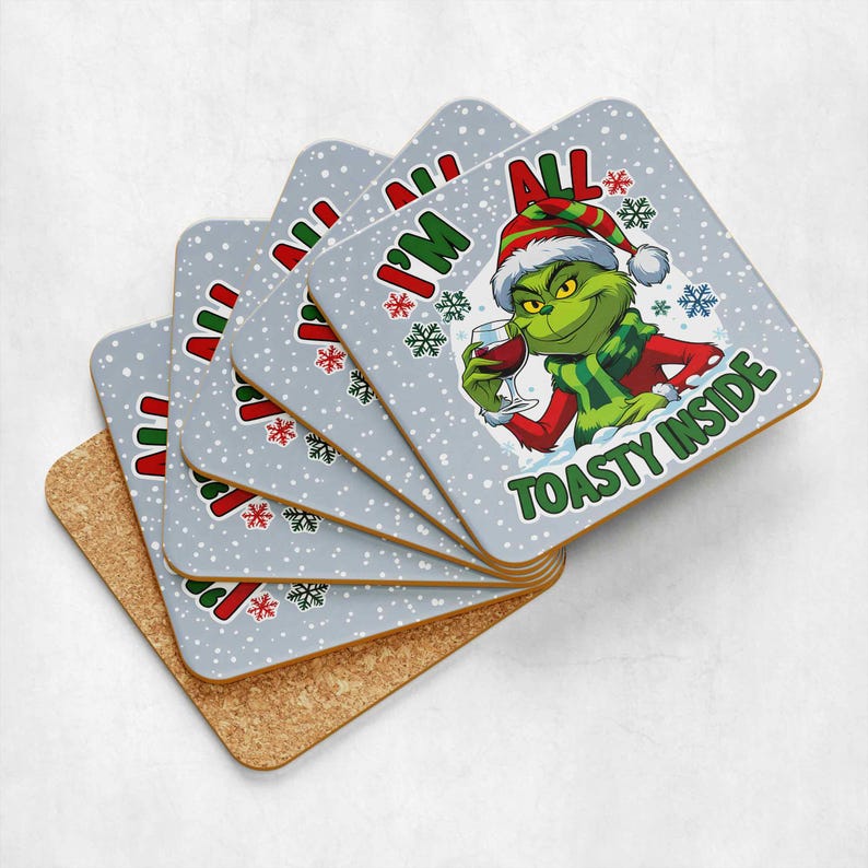 Christmas Grinch Coaster PNG Bundle Grinch Sublimation Designs ...