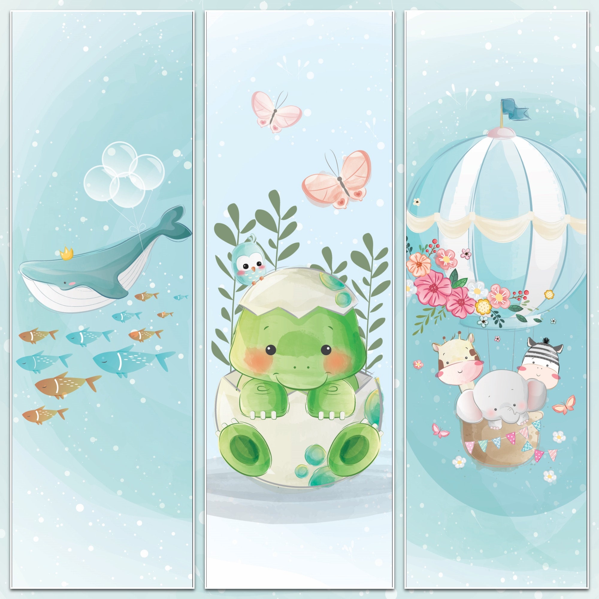 Printable Cute Animals Bookmark Set for Children Digital Chibi Animals ...