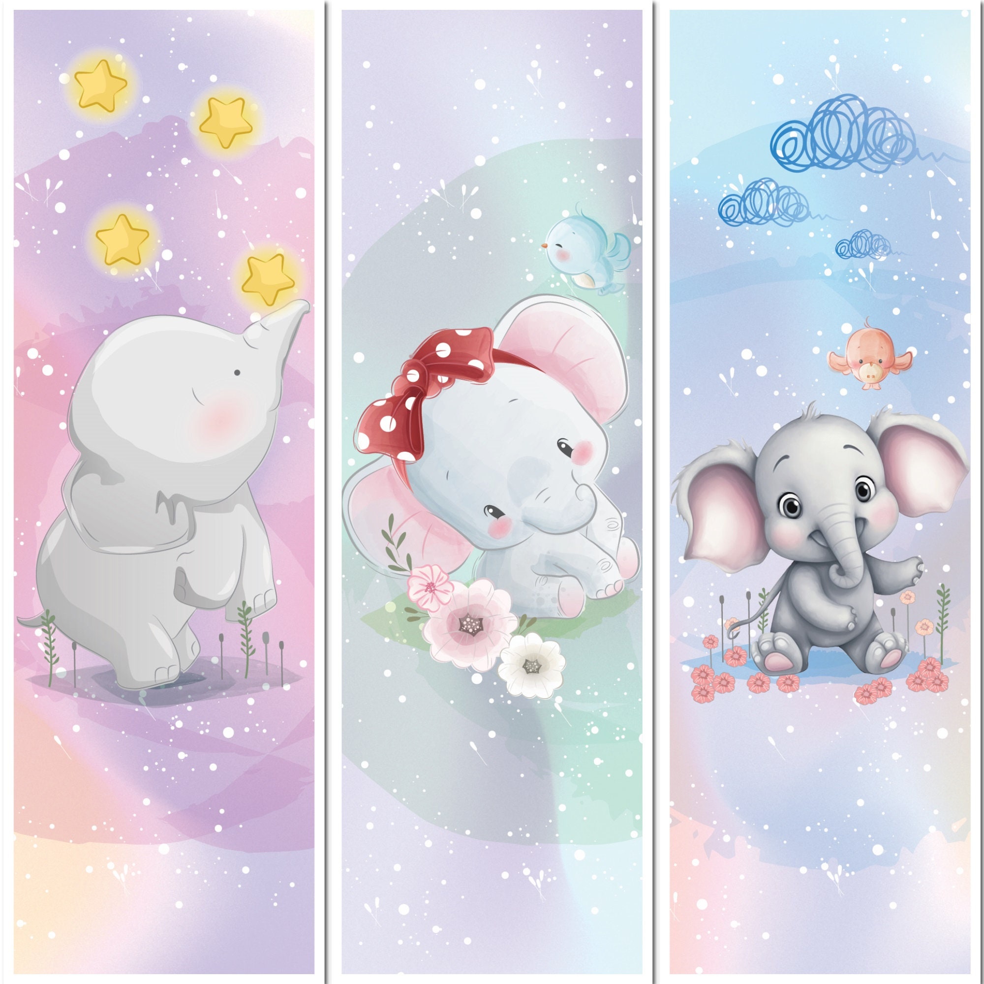 Printable Cute Animal Bookmark Templates for Children Digital Chibi ...