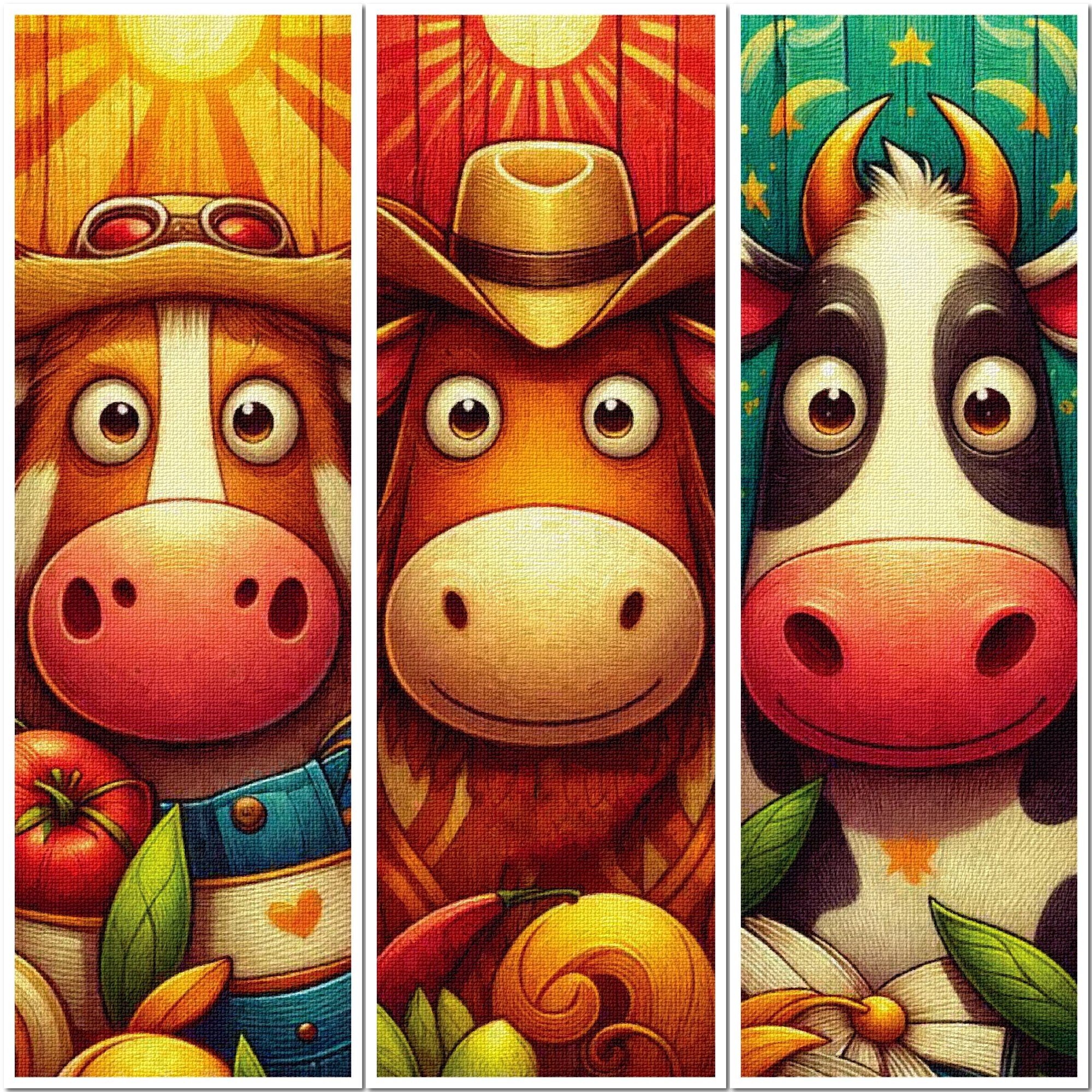 Printable Cute Farm Animals Bookmark Set for Children Digital Farm ...