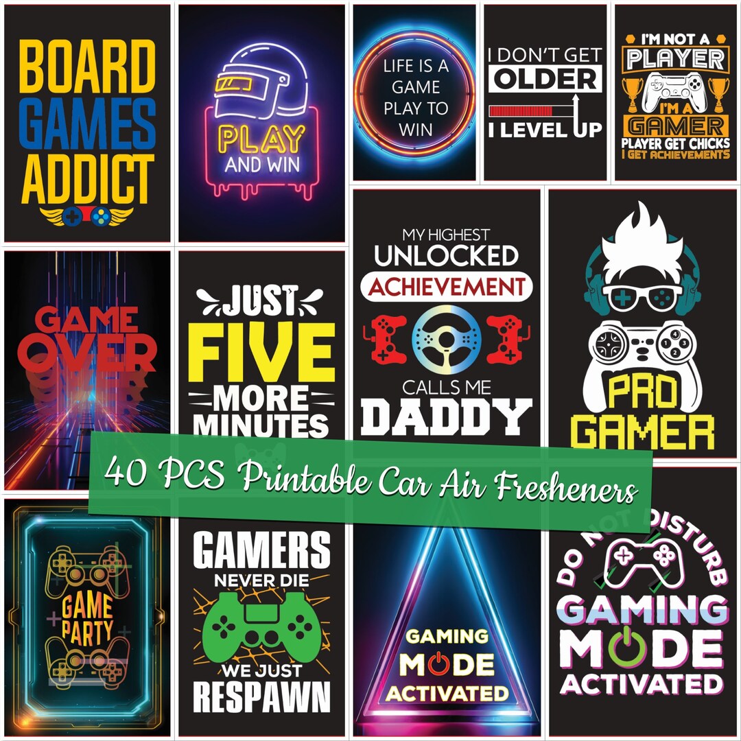 Printable Gaming Car Air Freshener Templates Cool Gamer Air Freshener ...