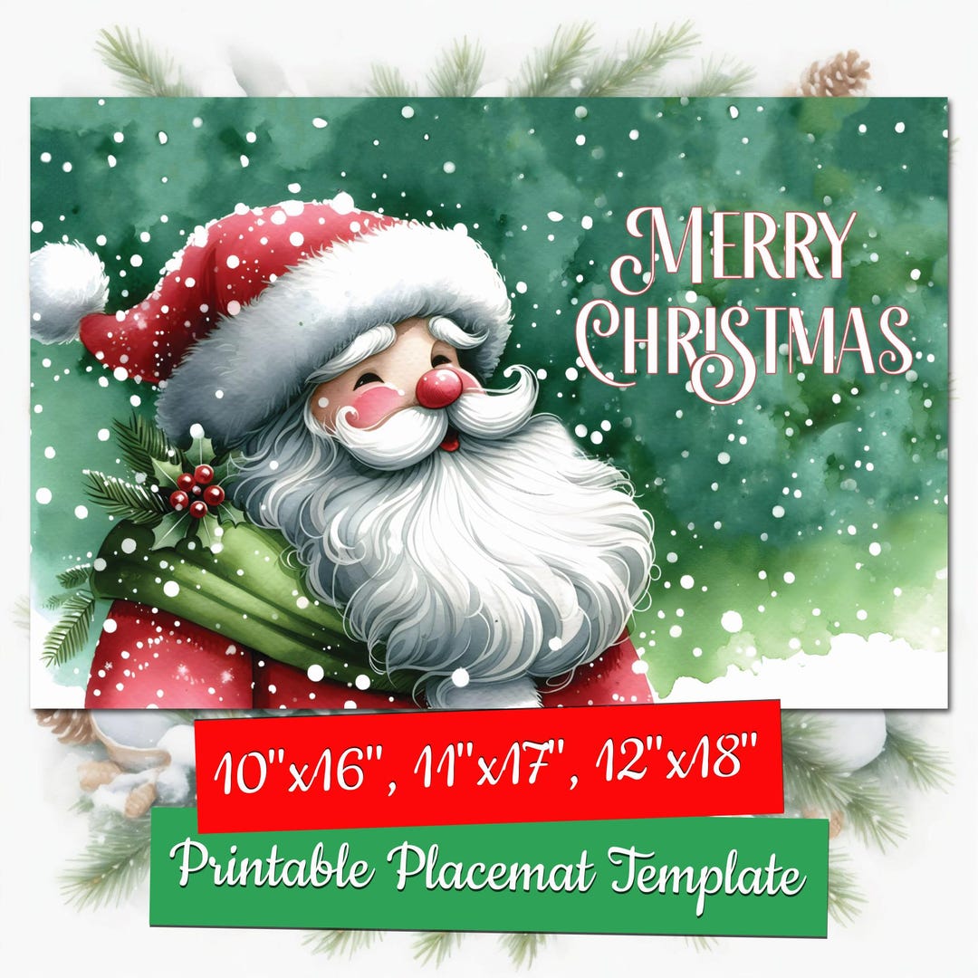 Cute Christmas Placemat Template Digital Table Mat Template Digital ...