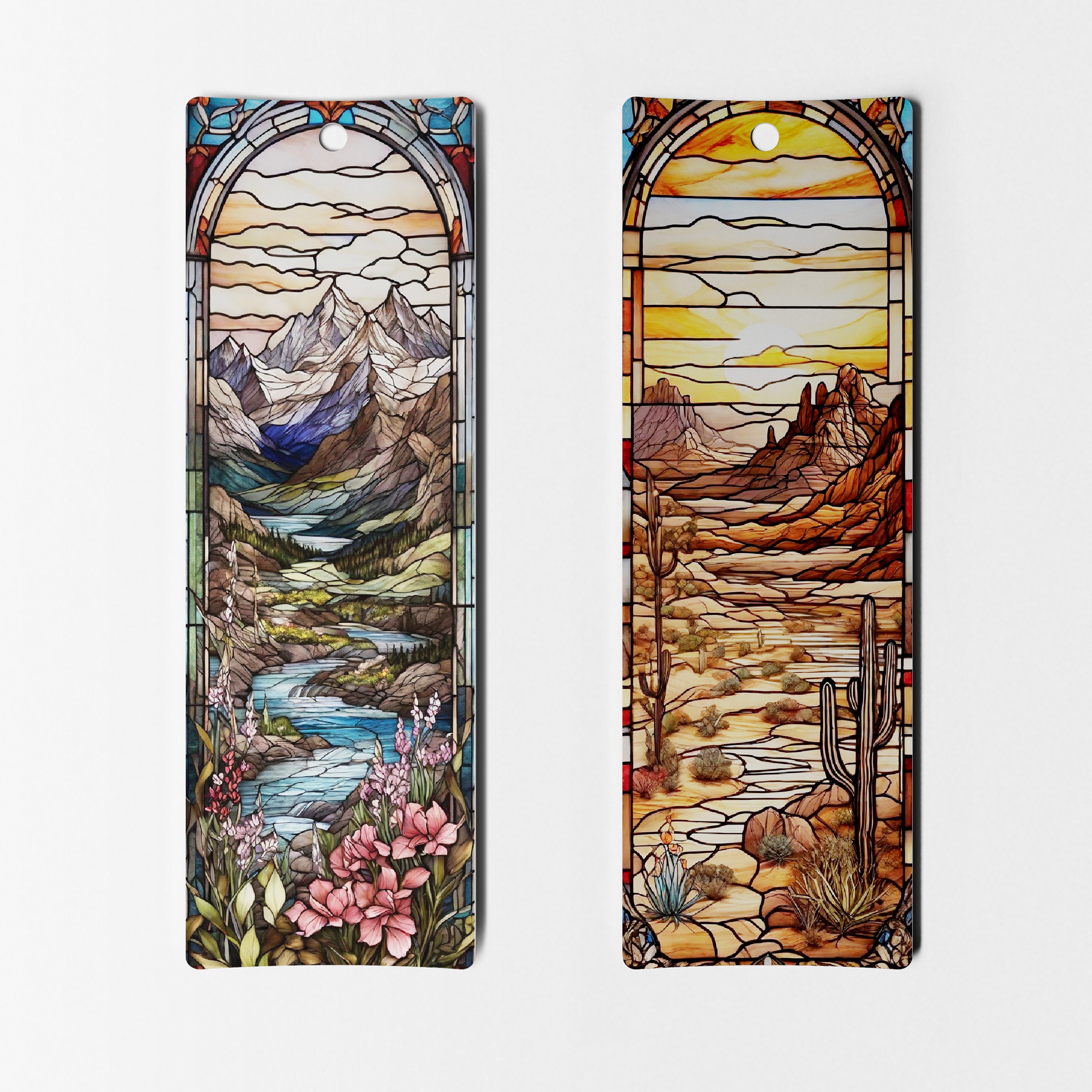 100 Pcs Printable Stained Glass Bookmark Bundle Stained Glass Bookmark ...