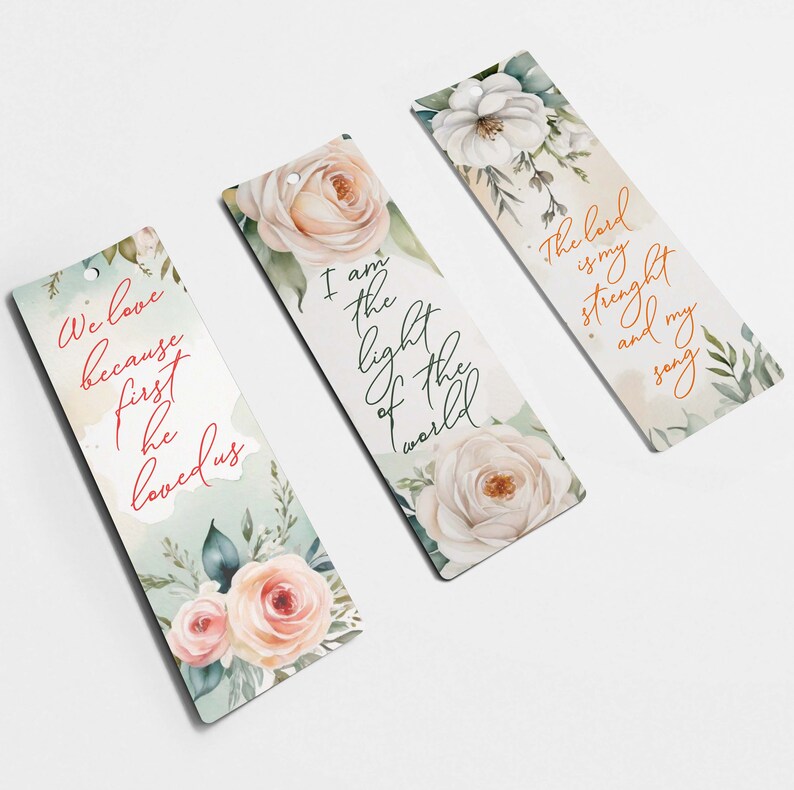 Printable Bible Verse Bookmark Templates Faith Digital Bookmark Bundle ...