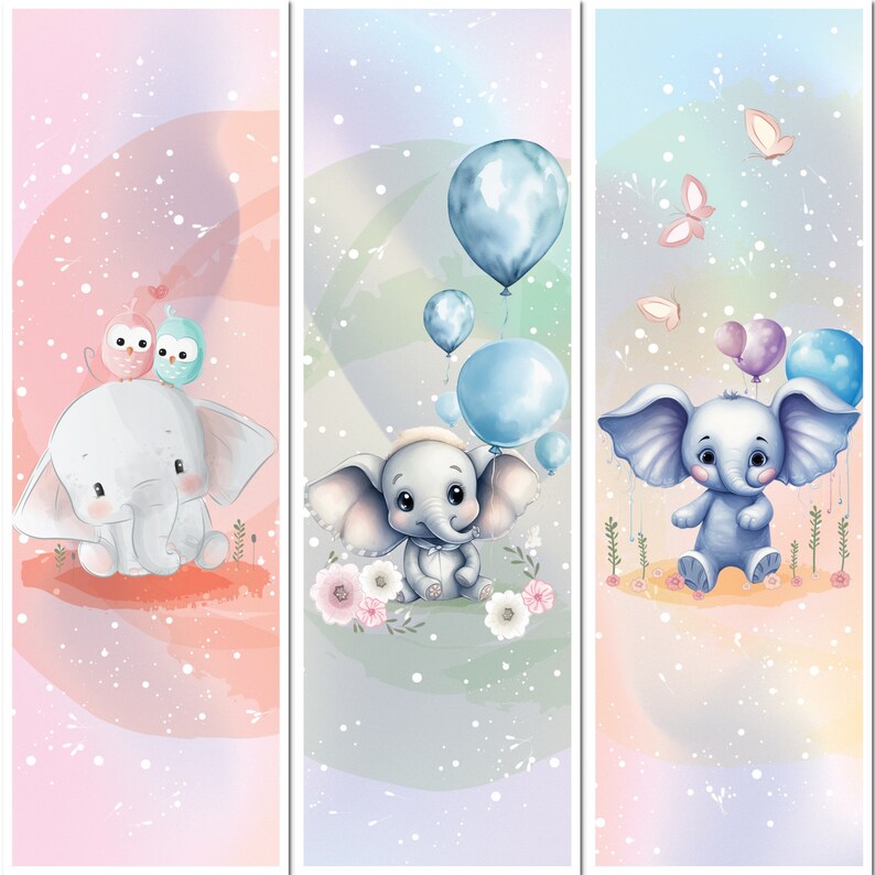 Printable Cute Animal Bookmark Templates for Children Digital Chibi ...
