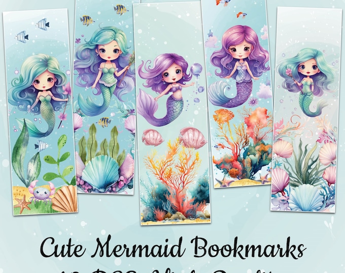 Mermaid Bookmark, Seahorse Beaded Shepherd Hook Bookmark, Beaded Metal ...