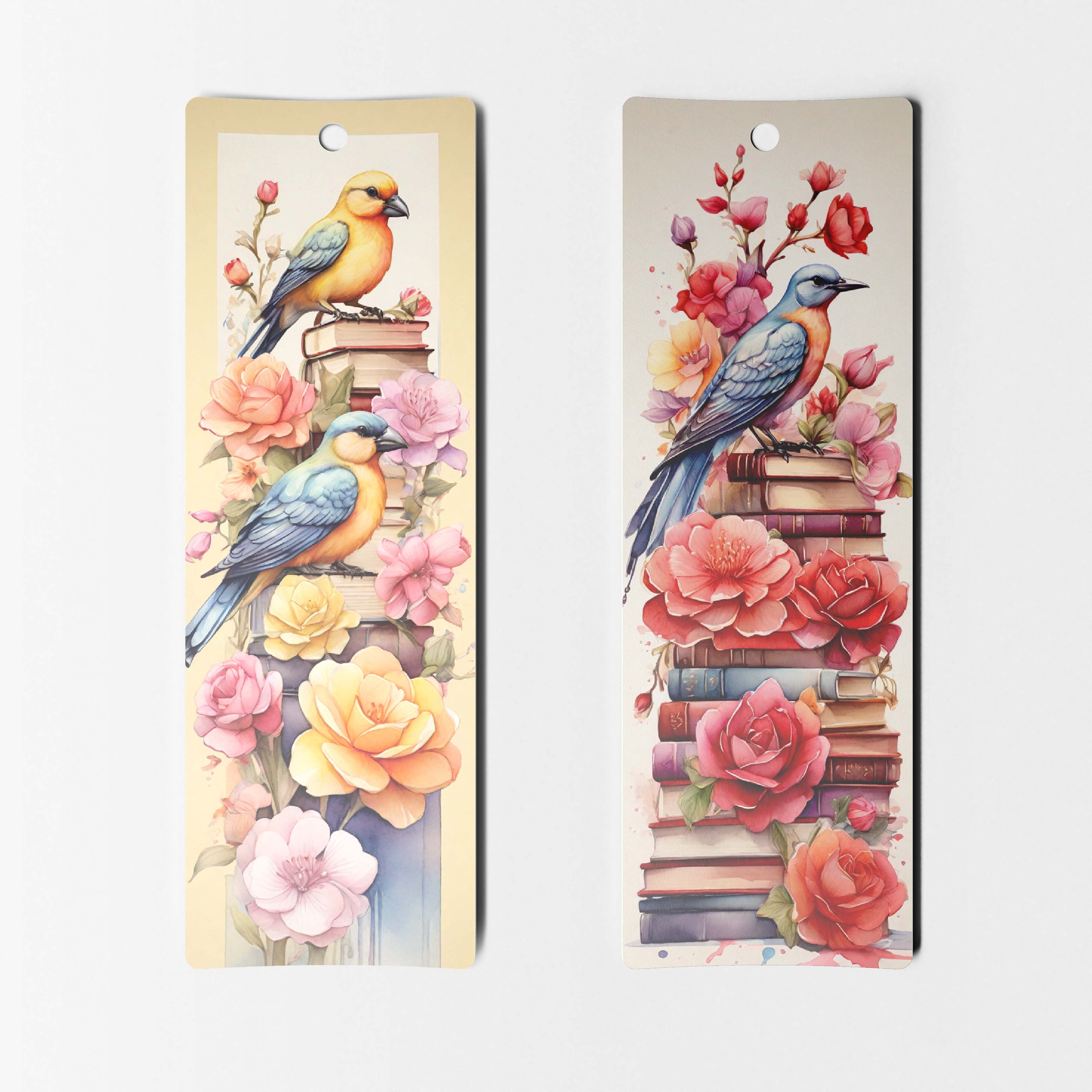 Vintage Books Printable Bookmark Templates Stacked Books Digital ...