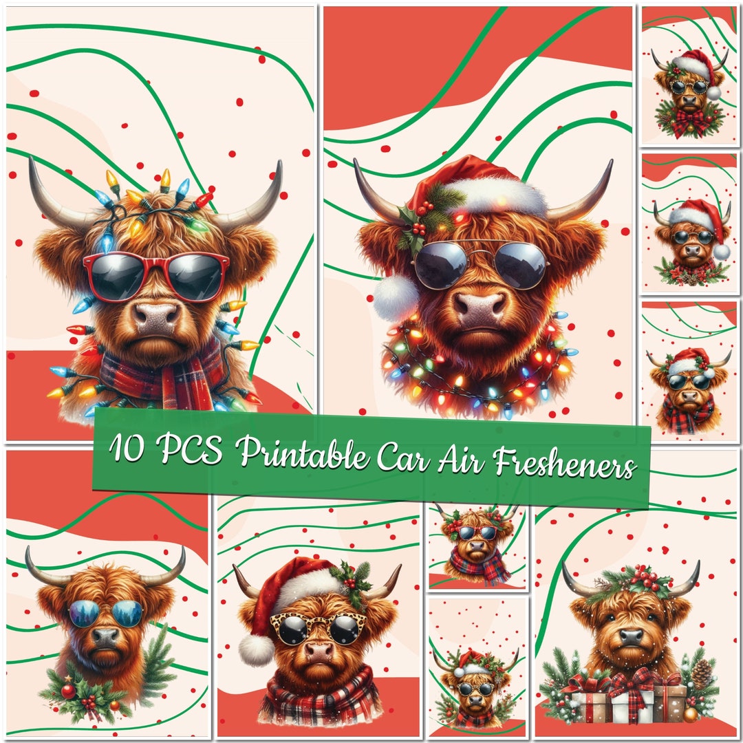 Christmas Car Air Freshener Bundle Christmas Sublimation Designs ...