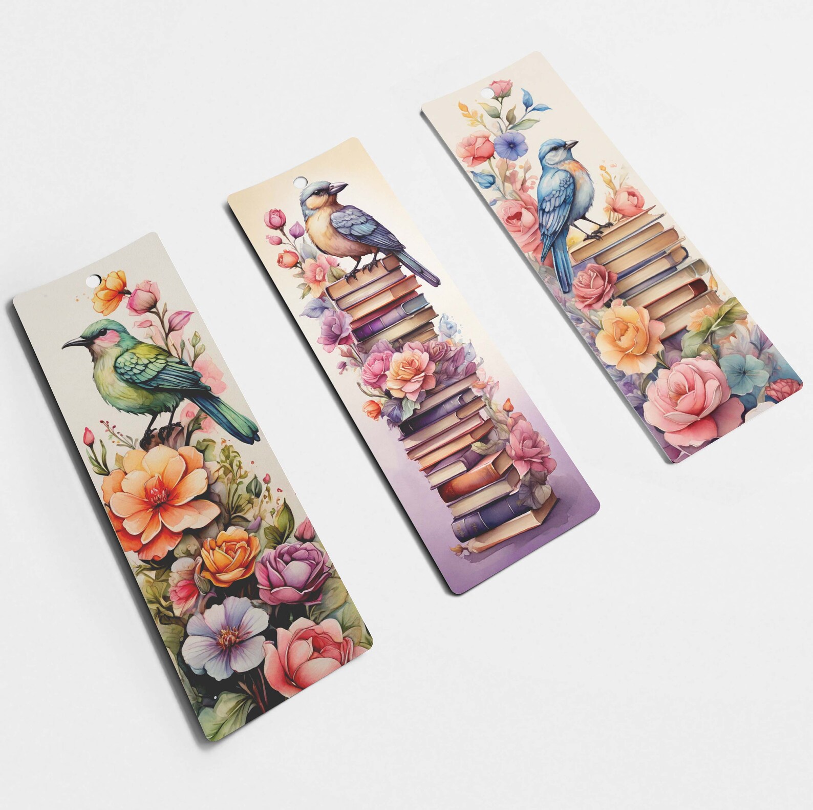 Vintage Books Printable Bookmark Templates Stacked Books Digital ...