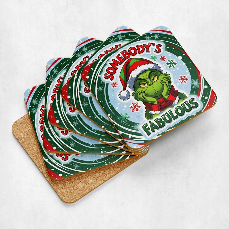 Christmas Grinch Coaster PNG Bundle Grinch Sublimation Designs ...