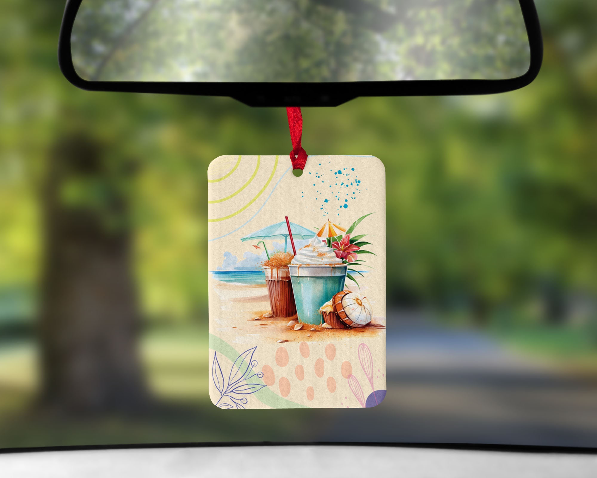 10 Pcs Printable Summer Car Air Freshener Templates Summer Sublimation ...