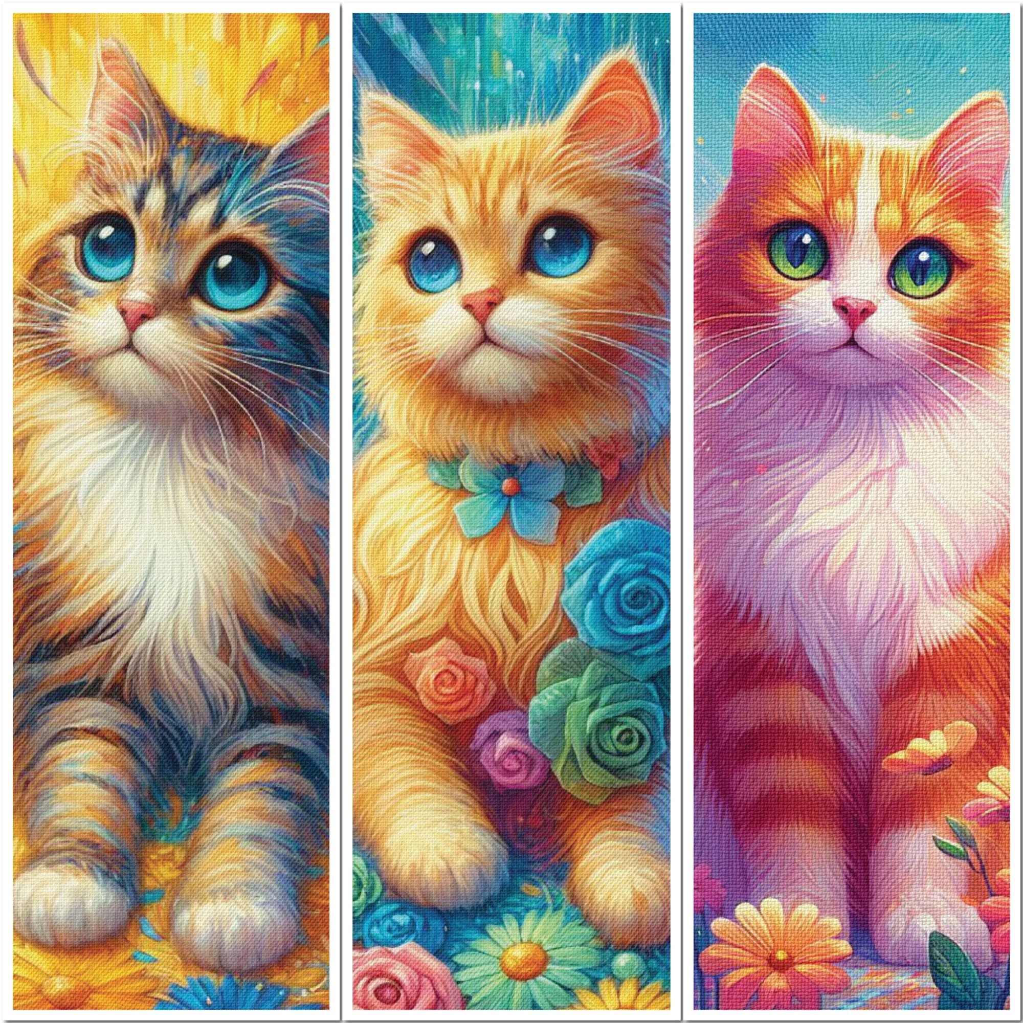 Printable Cute Cats Bookmark Set for Children Chibi Animals Digital ...