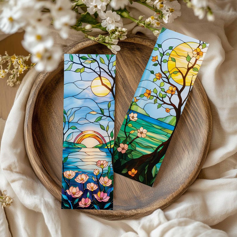 Printable Stained Glass Bookmark Bundle Stained Glass Bookmark ...