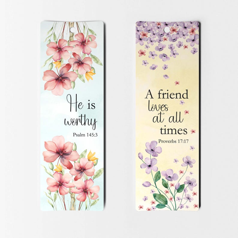 Printable Bible Verse Bookmark Templates Faith Digital Bookmark Bundle ...