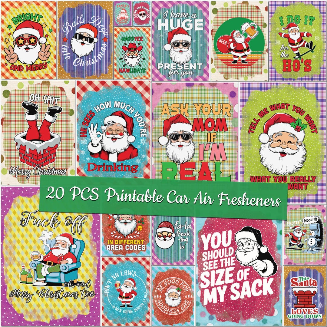 Christmas Car Air Freshener Bundle Christmas Sublimation Designs Funny ...