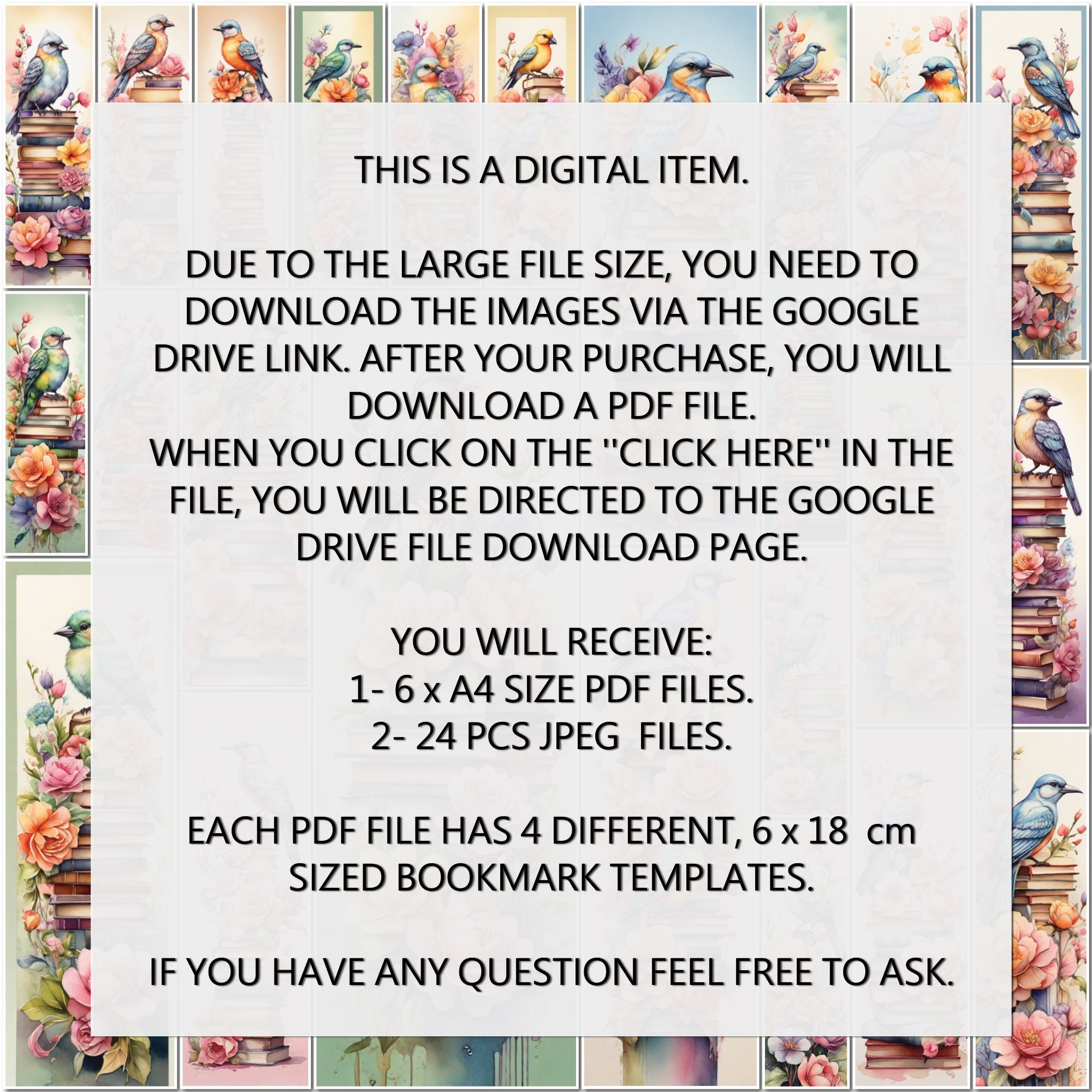 Vintage Books Printable Bookmark Templates Stacked Books Digital ...