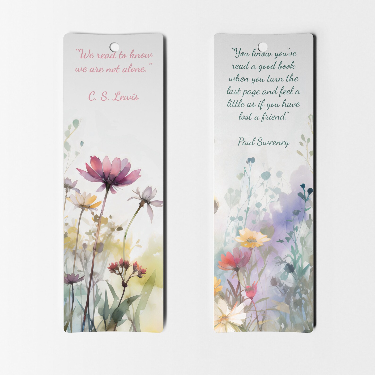 Digital Inspirational Bookmark Templates Printable Book Quotes Bookmark ...