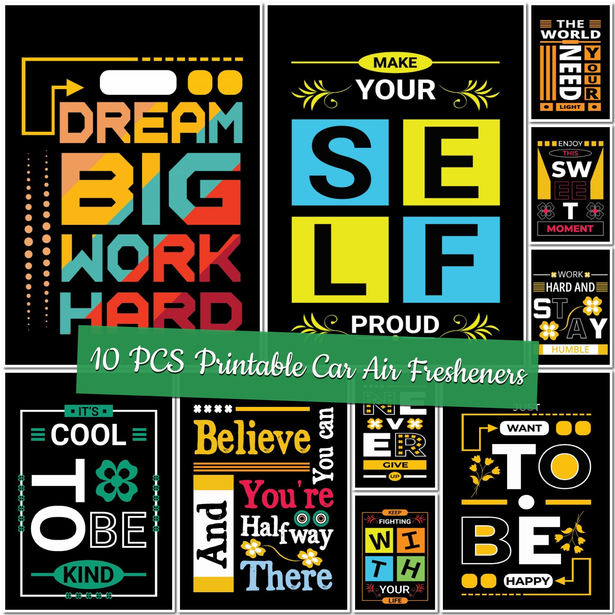 Motivation Quotes Car Air Freshener Bundle Motivation Air Freshener ...