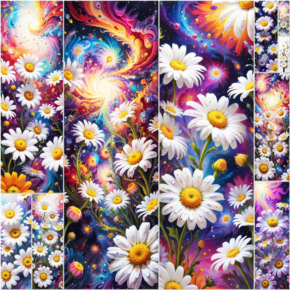 Digital 3D Daisy Bookmark Templates 3D Floral Bookmark Bundle 3D ...