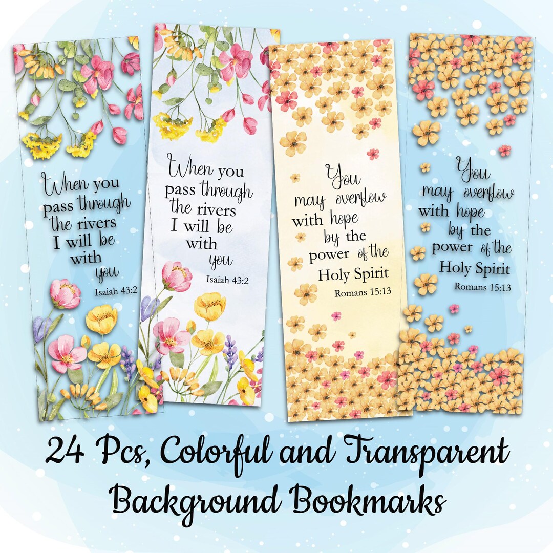 Printable Bible Verse Bookmark Templates Faith Digital Bookmark Bundle ...