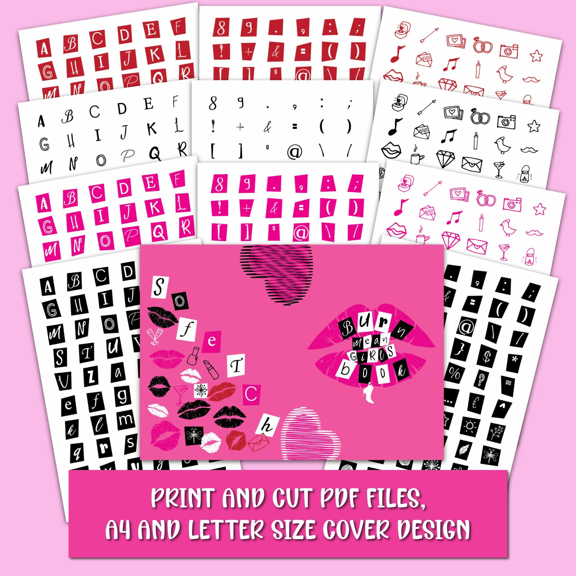 Mean Girls Burn Book Alphabet Bundle Burn Book Letters PNG Bundle Burn ...