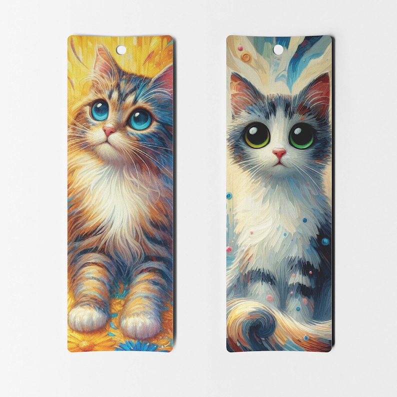 Printable Cute Cats Bookmark Set for Children Chibi Animals Digital ...